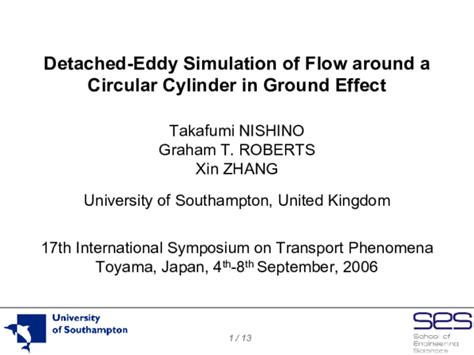 pdf [talk] detached eddy simulation of flow around a circular