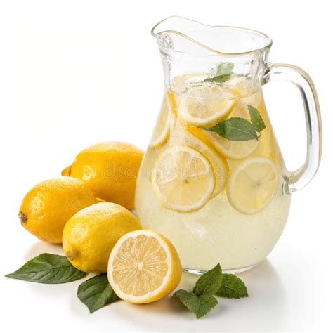 Lemonade Pitcher 3d Model With Realistic Lemon Stock Illustration