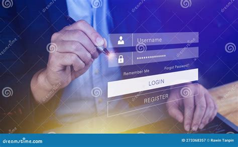 Cyber Security And Security Password Login Online Concept Hands Typing And Entering Username And