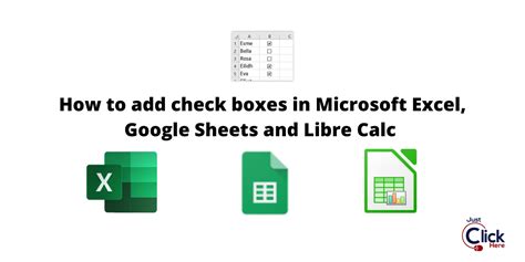 Add Checkboxes In Excel Sheets And Calc Just Click Here IT Training