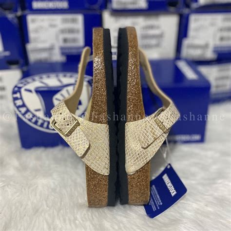 Birkenstock Gizeh Leather Python White Womens Fashion Footwear Flats And Sandals On Carousell