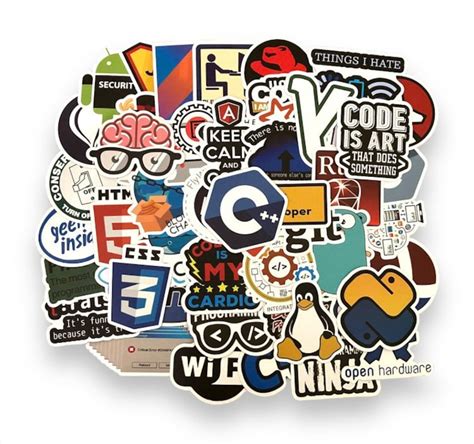 50 Coding Programming Developers Internet Sticker Pack With 100 Or 50 High Quality HTML Stickers