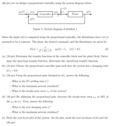 Solved Pts Let Us Design A Proportional Controller Chegg