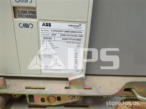 1200 Amps Abb Advac Aa3k1777xx10000 Model 3 For Sale Surplus Record