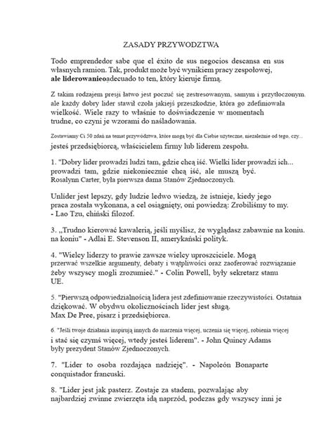 Cytaty O Przywództwie Pdf