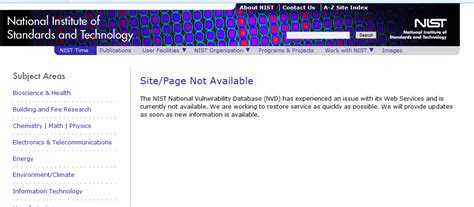 Nist National Vulnerability Database Down Malware Identified On Two Web Servers Softpedia