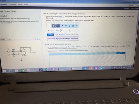 Solved Fall 2016 Ming Op Amp Circuits Part A Calculating The