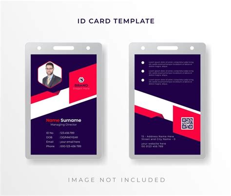 직원을위한 창의적인 비즈니스 회사 회사 신분증을위한 Id 카드 디자인 프리미엄 벡터