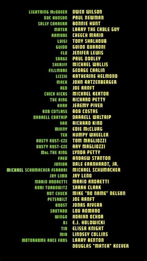 Cars Credits Pixar Wiki Disney Pixar Animation Studios