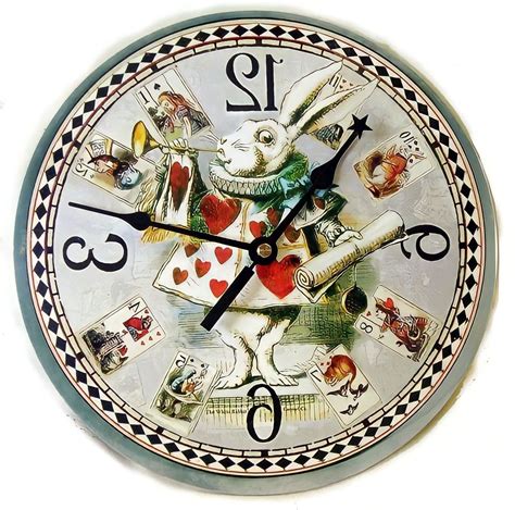 Quartz Wall Clock White Rabbit Alice In Wonderland Etsy Artofit