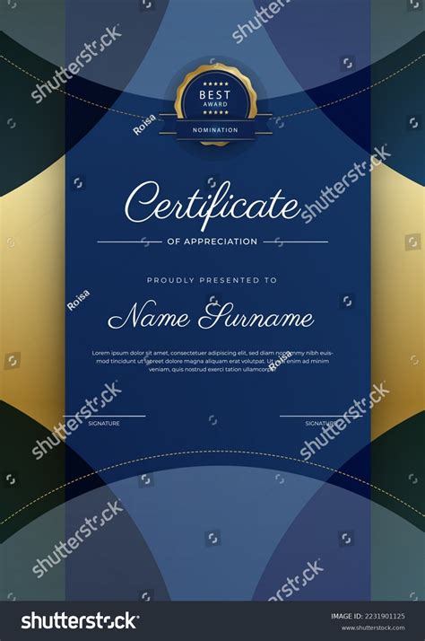 Certificate Design Vector Diploma Certificate Employee Stock Vector