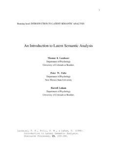 An Introduction To Latent Semantic Analysis An Introduction To Latent Semantic Analysis Pdf