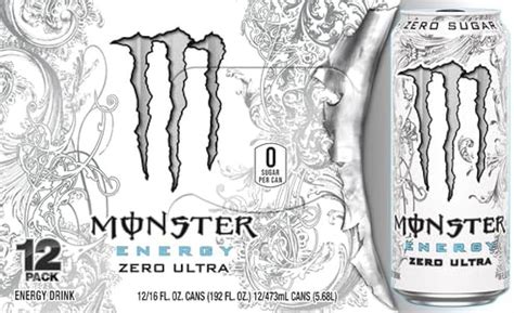 White Monster Logo Monster Energy Drink Zero Ultra Discount Drug