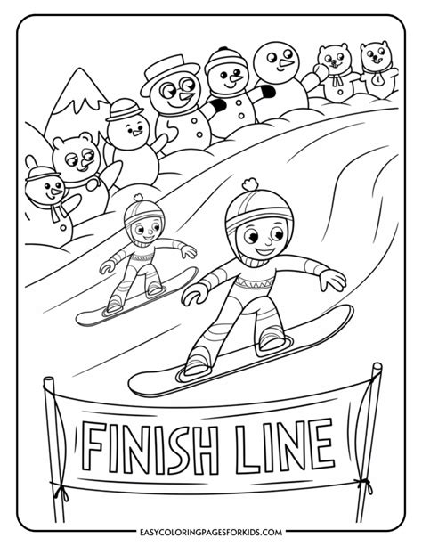 Snowboarding Snowboard Coloring Pages Drawing Snow Coloriage Planche