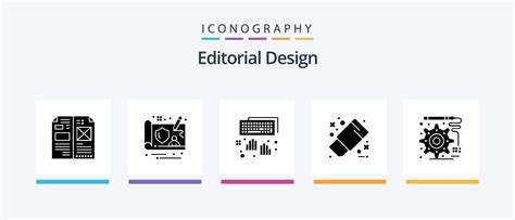 Editorial Design Glyph 5 Icon Pack Including Development Tool Hands