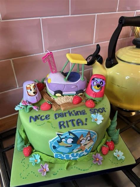 Funny Birthday Cake With Nice Parking Spot Message Bluey Cake