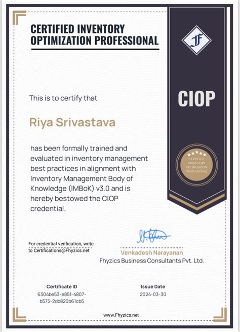 Ciop Eaton Certification Achivement Riya Srivastava Ciop 20