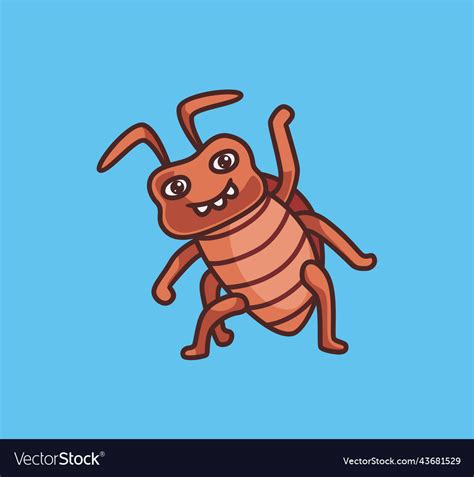 Cute Cockroach Greeting Say Hello Isolated Vector Image