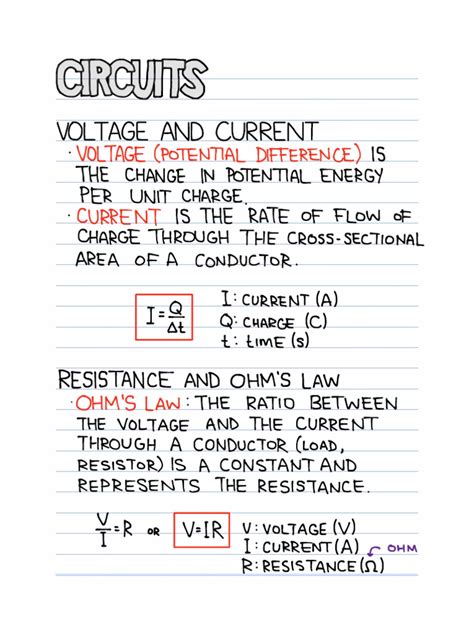Circuits Notes Download Free Pdf Voltage Electrical Resistance And Conductance