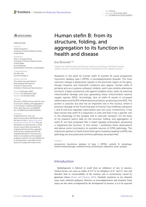 Pdf Human Stefin B From Its Structure Folding And Aggregation To