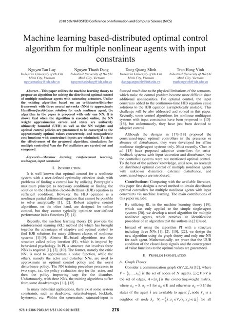 pdf machine learning based distributed optimal control algorithm for