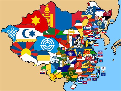 Chinese Provincial Flag Map According To 1951 Plan Rvexillology