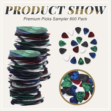 600 Guitar Picks Bulk Celluloid Plectrums Thinheavy 5 Color 046 071