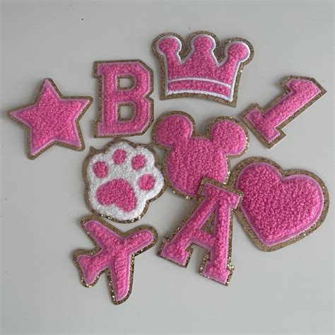 Varsity Glitter Patch Pink Coco And Shy