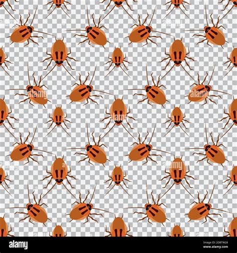 Seamless Pattern Cockroach On A Checkered Background Cockroach Beetle