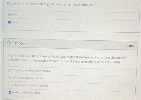 Solved Parallelism Is The Repetition Of Grammatical Or