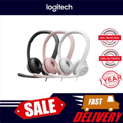 Logitech H Wired Headphones Usb Noise Cancelling Headphones Wire Control Mute Button Office