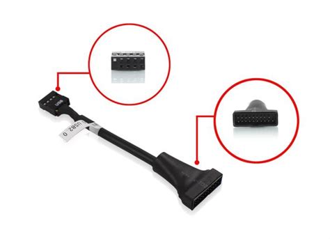 Internal 9-Pin USB 2.0 Female to 19-Pin USB 3.0 Male Converter ...