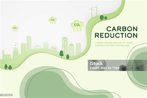 Co2 배출 이산화탄소 감소 지속 가능한 재생 가능한 녹색 에너지 개발 순환 경제 환경과 생태 개념 벡터 그림 발자국에 대한 스톡 벡터 아트 및 기타 이미지 Istock