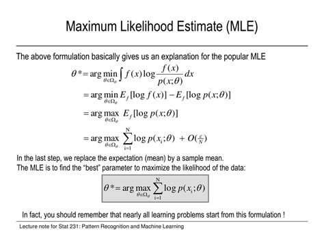 Ppt Lecture 3 Mle Bayes Learning And Maximum Entropy Powerpoint