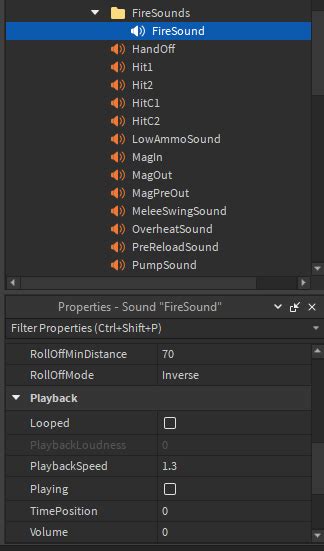 FE Gun Kit Is It Possible To Make Fire Sound Loop Scripting Support Developer Forum Roblox