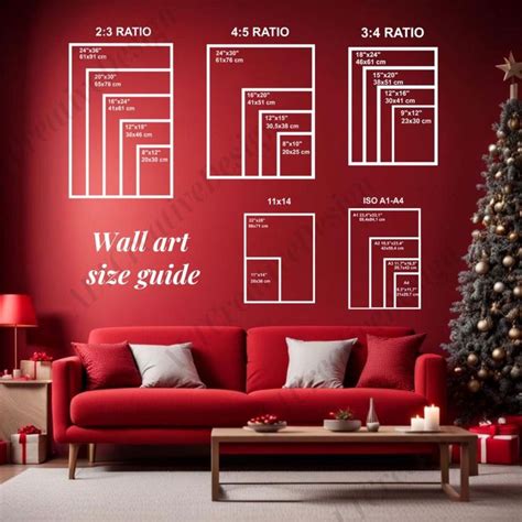 Wall Art Size Guide Canva Template Editable Christmas Theme Photo Frame Wall Art Size Guide Canva Template Editable Christmas Theme Photo Frame