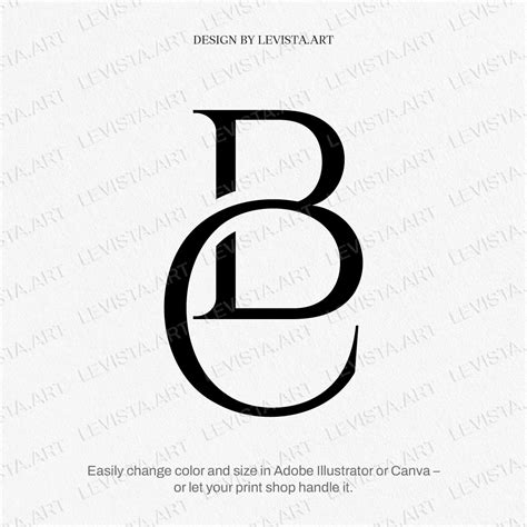 Modern Bc And Cb Initials Logo Instant Download
