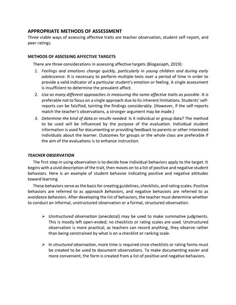Appropriate Methods Of Assessments Appropriate Methods Of Assessment Three Viable Ways Of