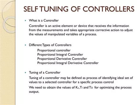 Ppt Self Tuning Of Controllers Powerpoint Presentation Free Download