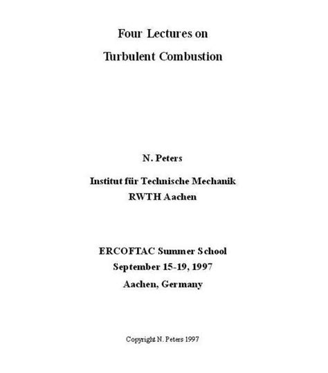 Combustion Theory Computational Fluid Dynamics Is The Future