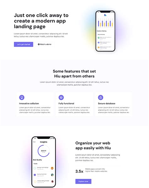 Hiu Mobile App Elementor Landing Page Template Wppagebuilders