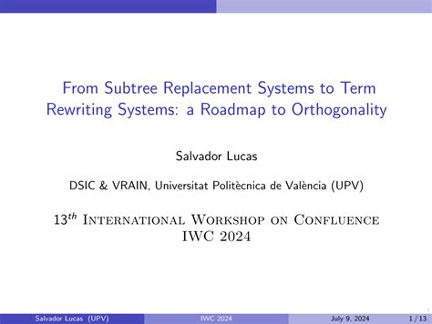 Pdf From Subtree Replacement Systems To Term Rewriting Systems A Roadmap To Orthogonality