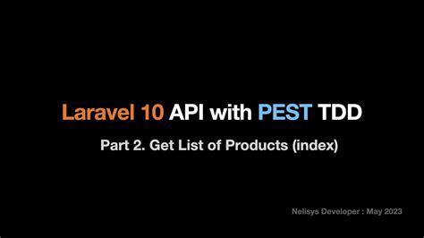 laravel 10 api with pest tdd part 2 get list of products index