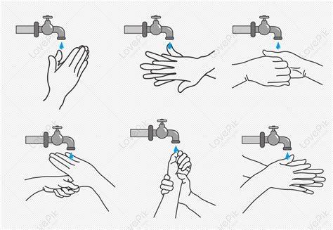 Mga Hakbang Sa Paghuhugas Ng Kamay Ng Publiko Larawan Numero Ng
