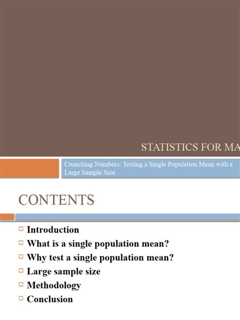 Statistics For Management Single Mean Method Pdf Statistical Hypothesis Testing P Value