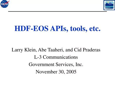 PPT HDF EOS APIs Tools Etc PowerPoint Presentation Free Download ID 4808610