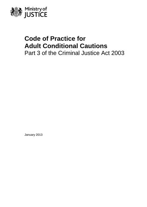 Pdf Code Of Practice For Adult Conditional Cautions · Code Of Practice For Adult Conditional