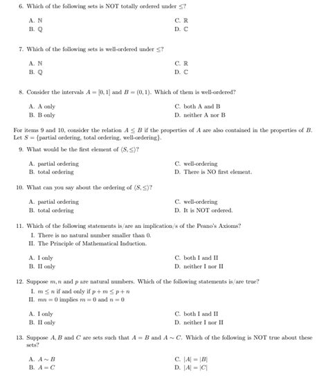 Solved For Items To Consider The Sets A And Chegg Com