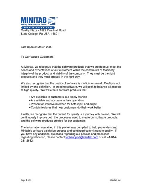 Minitab 2003 Software Validation Pdf Software Release Life Cycle