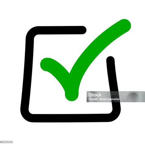 Emphasis Checkbox Highlighted Check Mark Vector Stock Illustration